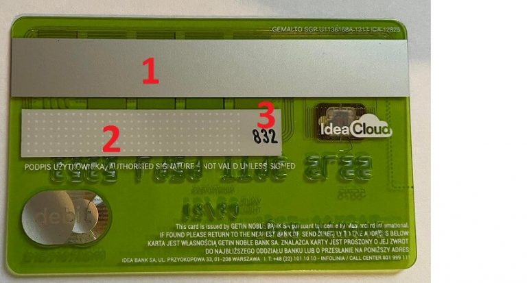Karta płatnicza budowa, numer karty, chip, awers, rewers, cvv - Finhack
